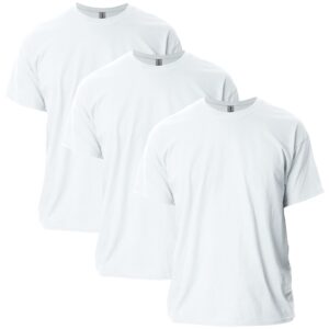 gildan adult ultra cotton t-shirt, style g2000, multipack, white (3-pack), large