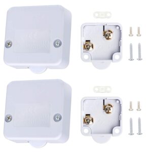 helunsi cabinet door lamp switch, 2 pack door switches for closet light, on off normally closed wardrobe touch activated switch, for open close sliding pressure doors drawers automatic switch - white