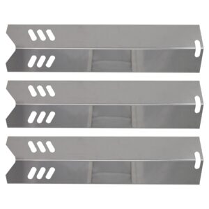 3-pack bbq grill heat shield plate tent replacement parts for dyna-glo dgb494spb - compatible barbeque stainless steel flame tamer, guard, deflector, flavorizer bar, vaporizer bar, burner cover 15"