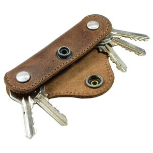 hide & drink, multiple key organizer handmade from full grain leather (bourbon brown)