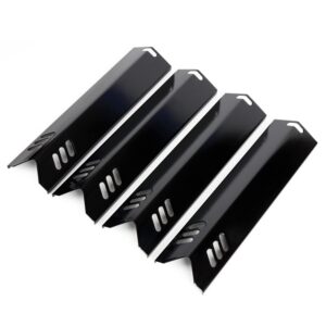 apromise grill replacement parts for dyna-glo - 91591 grill burner covers | 15” grill heat plates | 4-pack grill heat shield | porcelain-enameled grill heat tent for dyna-glo dgf493bnp, dgf510sbp