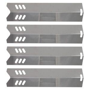 4-pack bbq grill heat shield plate tent replacement parts for backyard grill by14-101-001-02 - compatible barbeque stainless steel flame tamer, flavorizer bar, vaporizer bar, burner cover 15"