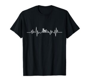 go cart racer heartbeat line pulse go kart racing t-shirt