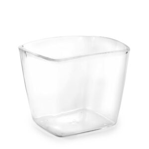 huang acrylic clear square mini wastebasket trash can | garbage container bin for bathrooms, kitchens, home offices | shatter-proof, stylish, durable and compact design