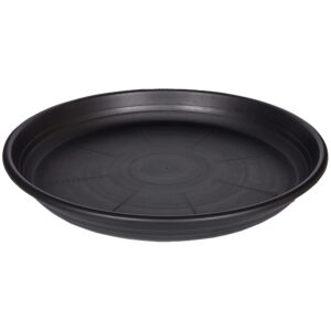 saucerhome plant saucer pot tray 20 inch, 1 packs 21 inch (17 inch base) plastic flower planter saucers drip trays for indoors outdoors, thick heavy sturdy durable plant plate water catcher (black)