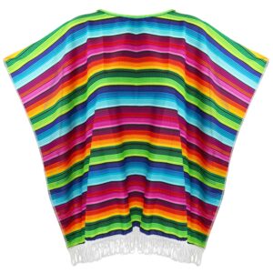 skeleteen mexican serape poncho costume - cinco de mayo mexican fiesta ponchos for adults and kids