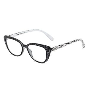 foster grant disney x women's dreamer cat-eye reading glasses, black and crystal with mickey mouse print, 48 mm + 1.75