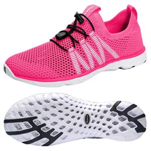 suokeni women's quick drying slip on water shoes for beach or water sports rose red,size:us 7.5/eu 38