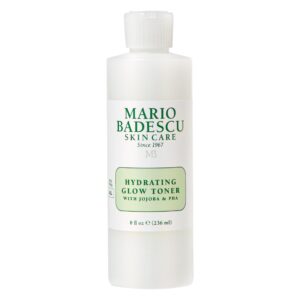 mario badescu hydrating glow toner with jojoba & pha - brightens, rejuvenates, and nourishes for luminous skin - facial toner and serum formula with cooling sensation