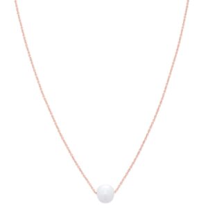 amazon essentials 14k gold plated freshwater pearl pendant necklace 16", rose gold