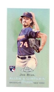 2022 topps allen and ginter chrome rookie design variation minis #rdv-6 joe ryan minnesota twins baseball official trading card of mlb