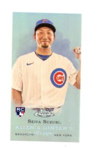 2022 topps allen and ginter chrome rookie design variation minis #rdv-7 seiya suzuki chicago cubs baseball official trading card of mlb