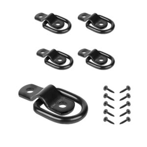 moly magnolia d rings tie down anchors hooks for trailer, stainless steel enclosed points pickup camper surface mount truck bed bracket, heavy duty lashing ring for loads on vehicles motorcycles (8)