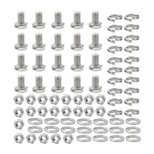 motorcycle battery terminal, 20 pack m6 x16mm m6 x20mm motorcycle battery terminal bolt square nut kit, 304 stainless steel battery screw and nut, motorcycle accessories for atv scooter (m6x16mm)