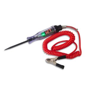 sodcay 1 pc automotive test light digital led circuit tester, dc 3v/6v/12v/24v inductive test pen with 70.8 inches retractable spring wire, for checking vehicle car truck motorcycle (black & red)