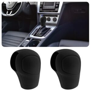 ihotder 2pcs car gear shift cover - silicone auto gear shift knob cover - preventing automatic shifter knobs aging - universal car interior decor accessories for women or man (black)