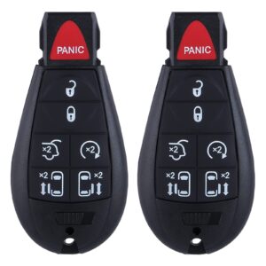 7 buttons keyless entry remote control car key fob for dodge grand caravan 2008-2018 chrysler town and country 2008-2016 (m3n5wy783x) pack of 2