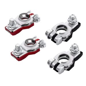 xinliya battery terminal connector, top post battery cable terminal clamp set, positive and negative 1 pair, good contact and corrosion resistance, car accessories for suv, van, motorcycle