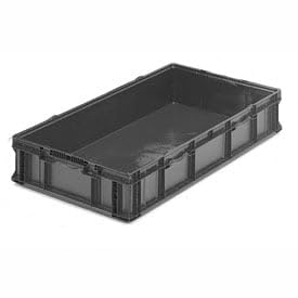 orbis stakpak plastic long stacking container, 48 x 22-1/2 x 7-1/4, gray