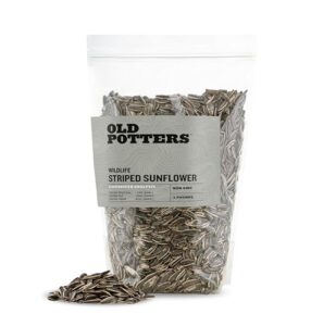 old potters wildlife striped sunflower seeds 3 lbs for birds and wildlife, non-gmo & usa grown, attracts birds (3 pounds)