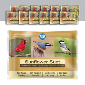 blue seal sunflower bird suet cake | no mess wild bird suet | 11 oz (12 pack)