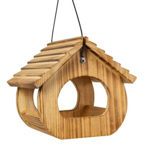 balterff bird feeders for outdoors,wooden unique seed sunflower food feeder blue cardinal finch backyard platform balcony gazebo tree fence wall mount effortless holder automatic buddy