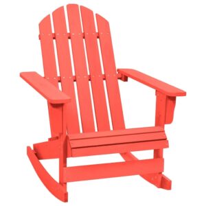 tidyard patio rocking adirondack chair solid fir wood red outdoor fire pit chair wooden garden armchair for porch pool lawn deck backyard balcony outdoor