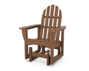 polywood adsgl-1te classic adirondack glider chair, teak