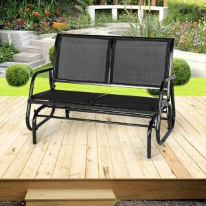 alek...shop glider bench loveseat rocking chair 2-person seat double swing chair, essential perfect for patio, porch, garden, indoor outdoor