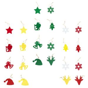 48pcs christmas ornaments felt hanging pendant holiday hanging xmas tags bell ornaments christmas tree decorations xmas tree hanging pendant pentagram christmas utenciles elder