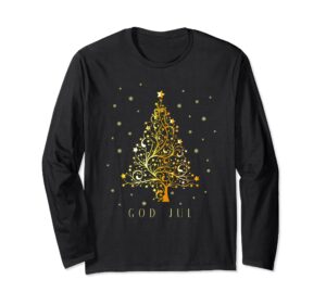 swedish christmas tree sweden ornament decoration star xmas long sleeve t-shirt