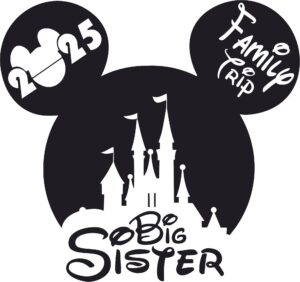 sec apparel family vacation iron on transfers, decal patch for clothing, decorations and more. (big sister)