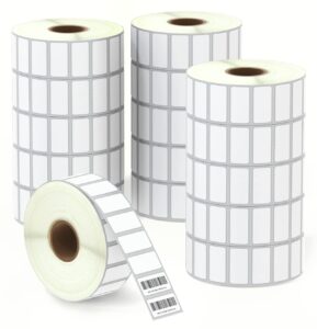 betckey - 1" x 0.5" (25 mm x 13 mm) small labels compatible with zebra & more label printer,premium adhesive & perforated [16 rolls, 38880 labels]