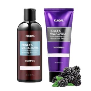 kundal blackberry bay honey & macadamia hydro-intensive protein premium nature shampoo & treatment set