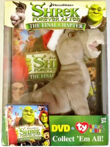 shrek forever after dvd + ty beanie baby (donkey)