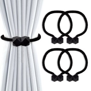 cwjcytnsn magnetic curtain tiebacks 4 pack, 16 inch outdoor curtain tie backs for drapes, modern curtain ties for sheer,decorative twist curtain holders for blackout sheer window treatment