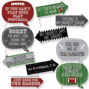 big dot of happiness funny end zone - football - tailgating party photo booth props kit - 10 piece