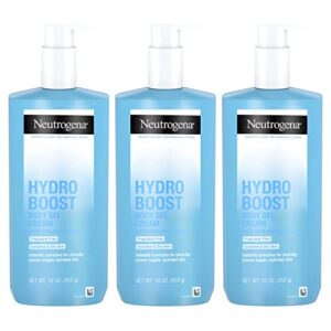 neutrogena hydro boost fragrance-free body gel cream with hyaluronic acid, non-greasy, fast absorbing moisturizer & hydrating full body cream for sensitive skin, paraben-free, 16 oz (pack of 3)