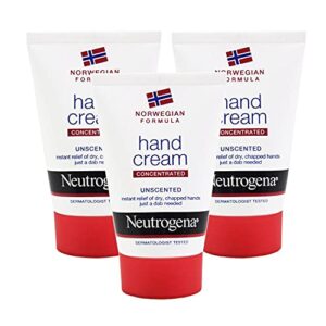 neutrogena concentrated hand cream, unscented, norwegian formula,travel size (1.69 ounce, pack of 3)