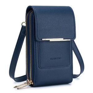 roulens small crossbody bag cell phone purse for women, leather shoulder bag wallet purse with credit card slots