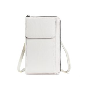 divcidlc small crossbody bag cell phone purse wallet mini shoulder bag wristlet card clutch handbag for women with credit card holder slots, offwhite