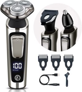 electric shaver for men, yevheniys wet and dry rechargeable cordless beard shavers 3 in 1 waterproof rotary face shaver razors suitable gifts for men - usb cable charging