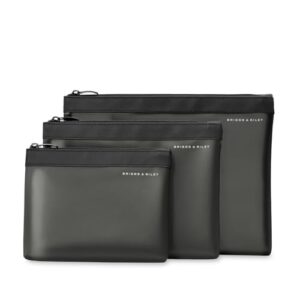 briggs & riley travel essentials, black 3, pouch, 3 pc. set