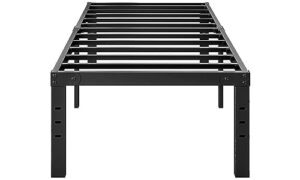 tooyyer metal twin xl bed frame 14" high 3000 lbs heavy duty extra long metal bed platform no box spring needed easy to assemble non-slip noise free black-twin xl