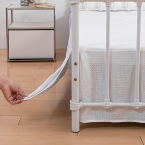 xuan dian twin bed skirt - twin size bed skirt 14 inch drop with split corners, pleated waffle weave bed skirt,tailored dust easy fit,machine washable (white, twin - 14" drop)