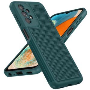 fntcase for samsung galaxy a23 5g case: (samsung galaxy a23 4g lte) dual layer protective heavy duty cell phone cover shockproof rugged with non slip textured back - bumper - 6.6inch dark green