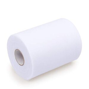 zkc tulle fabric rolls, 6 inch x 100 yards (300 feet) tulle spool for wedding party decorations gift bow diy craft tutu skirt (white)