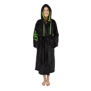 xbox gamer unisex hooded fleece robe for adults | one size fits most