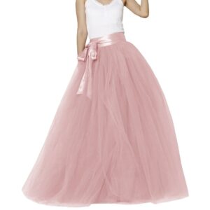 elliehouse womens long tutu party evening tulle skirt dusty pink size l pc05