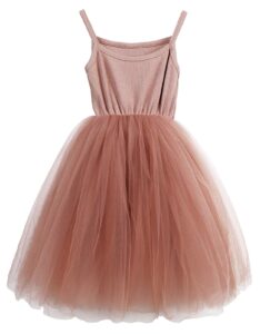 lyxiof toddler tutu dress baby girls tulle sleeveless princess party sundress pink 4 years